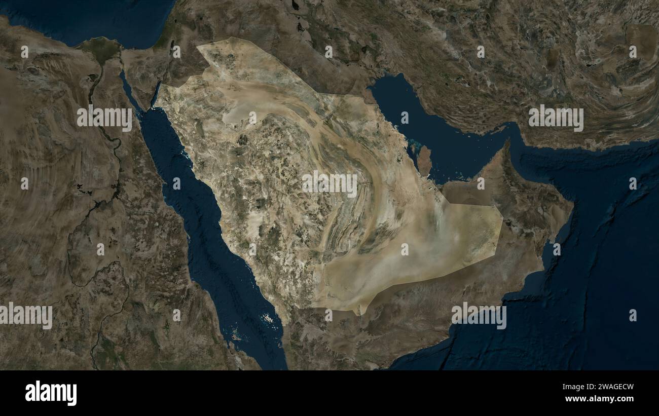 Saudi Arabia highlighted on a high resolution satellite map Stock Photo - Alamy