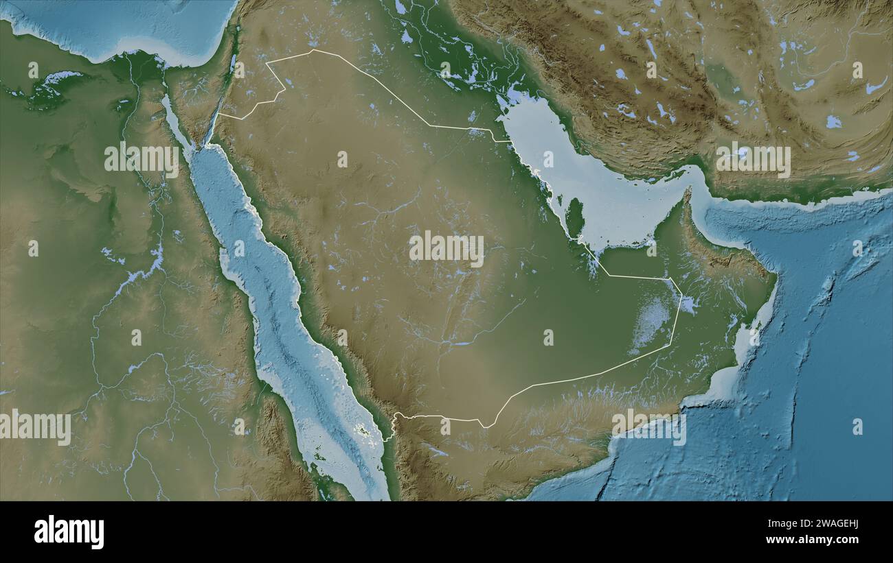 Saudi arabia outlined on hi-res stock photography and images - Alamy