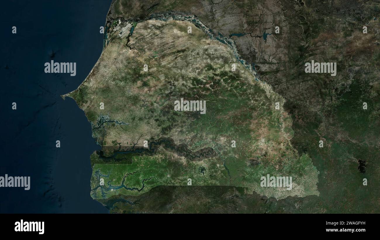 Senegal highlighted on a high resolution satellite map Stock Photo - Alamy