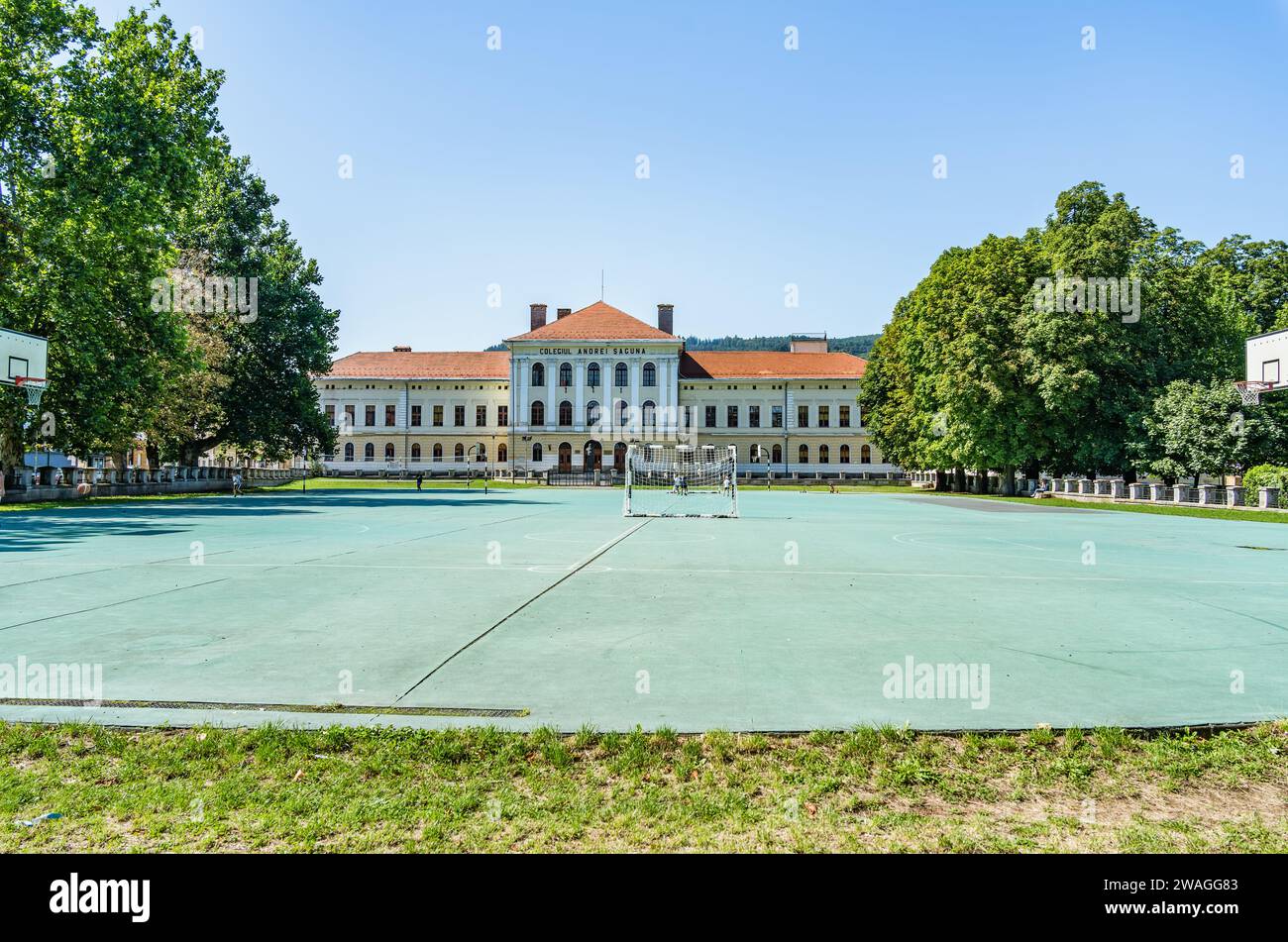 Brasov, Romania - September 02 2023: The building of Andrei Șaguna ...
