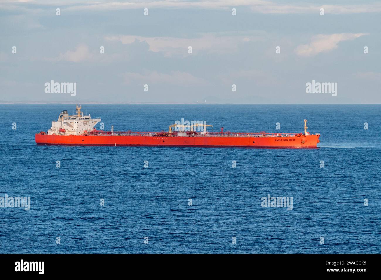 The Eagle San Diego crude oil tanker, on the North Sea off the coast of ...