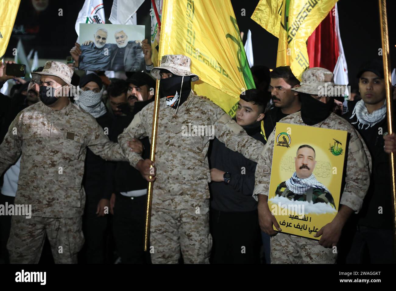 Baghdad, Iraq. 04th Jan, 2024. Members of the Popular Mobilization ...