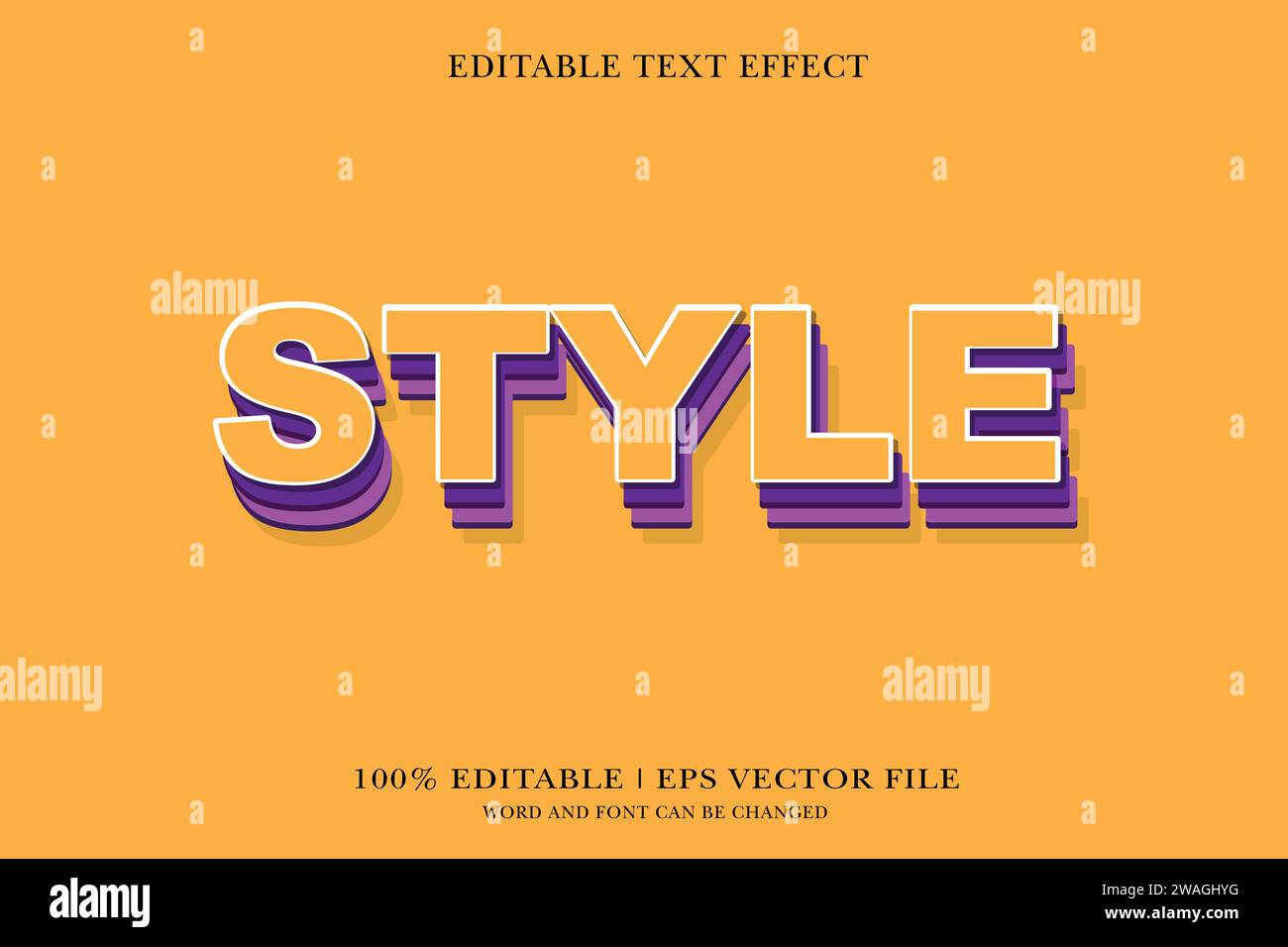 Style 3d Text Effect Styles Mockup Concept Black Text Stock Vector