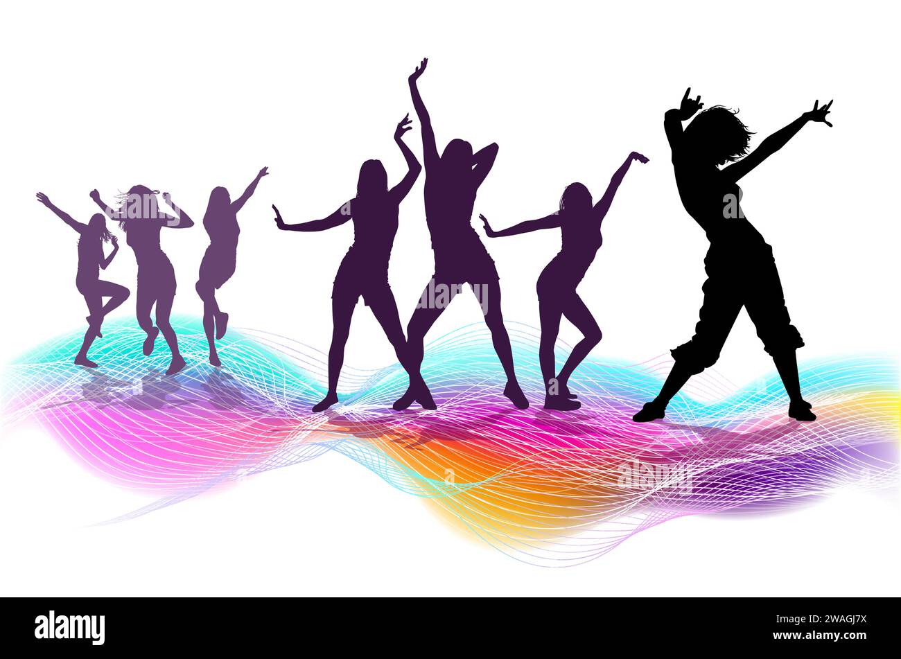 Silhouette of a dancing girls abstract. hand drawing. Not AI, Vector ...