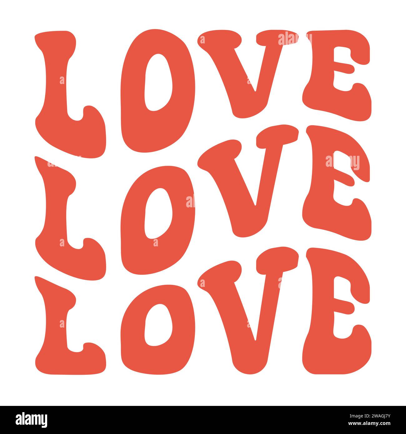 Vector groovy love lettering isolated on white background Stock Vector ...