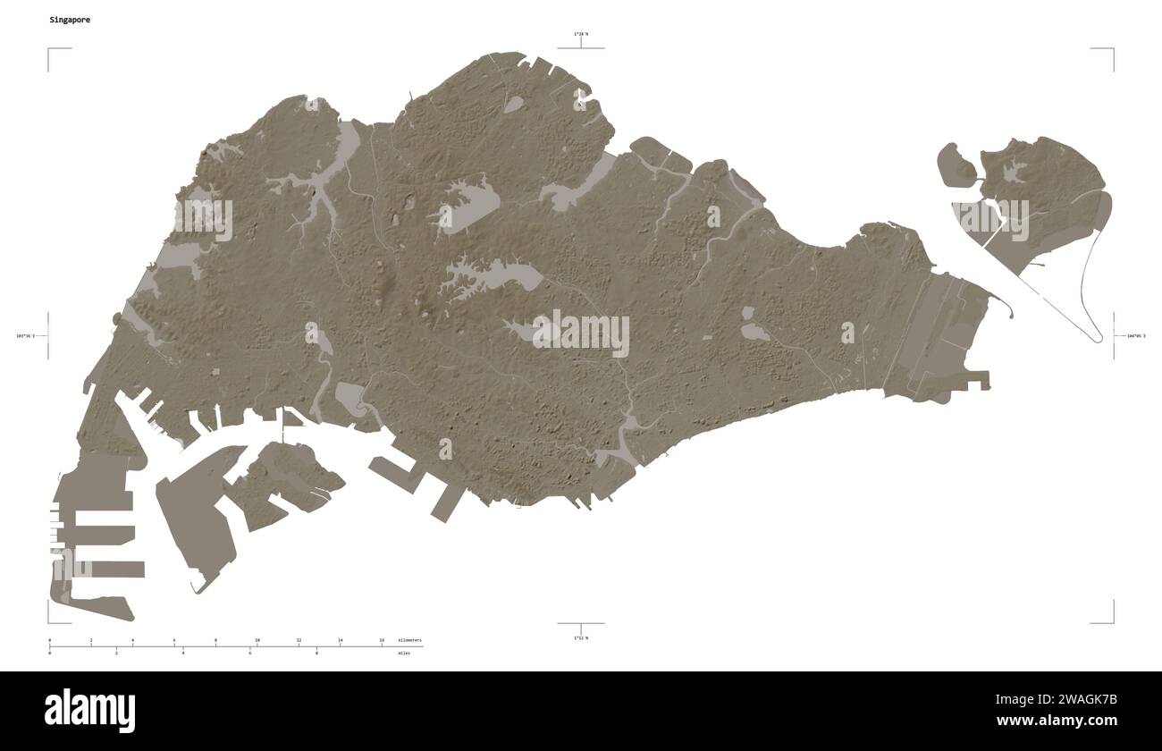 Shape of a elevation map colored in sepia tones with lakes and rivers ...