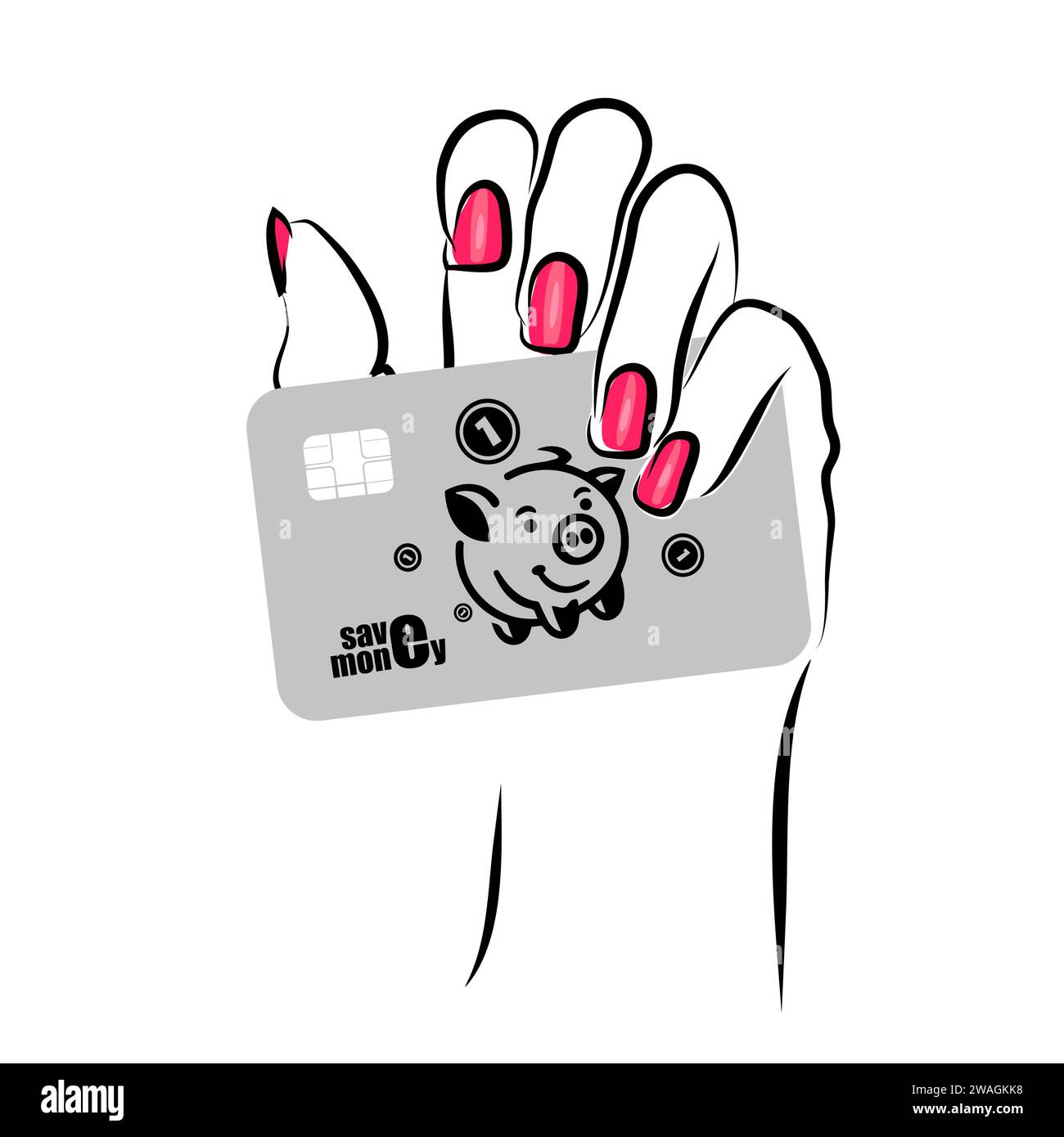 Woman shopping money save Stock Vector Images - Alamy