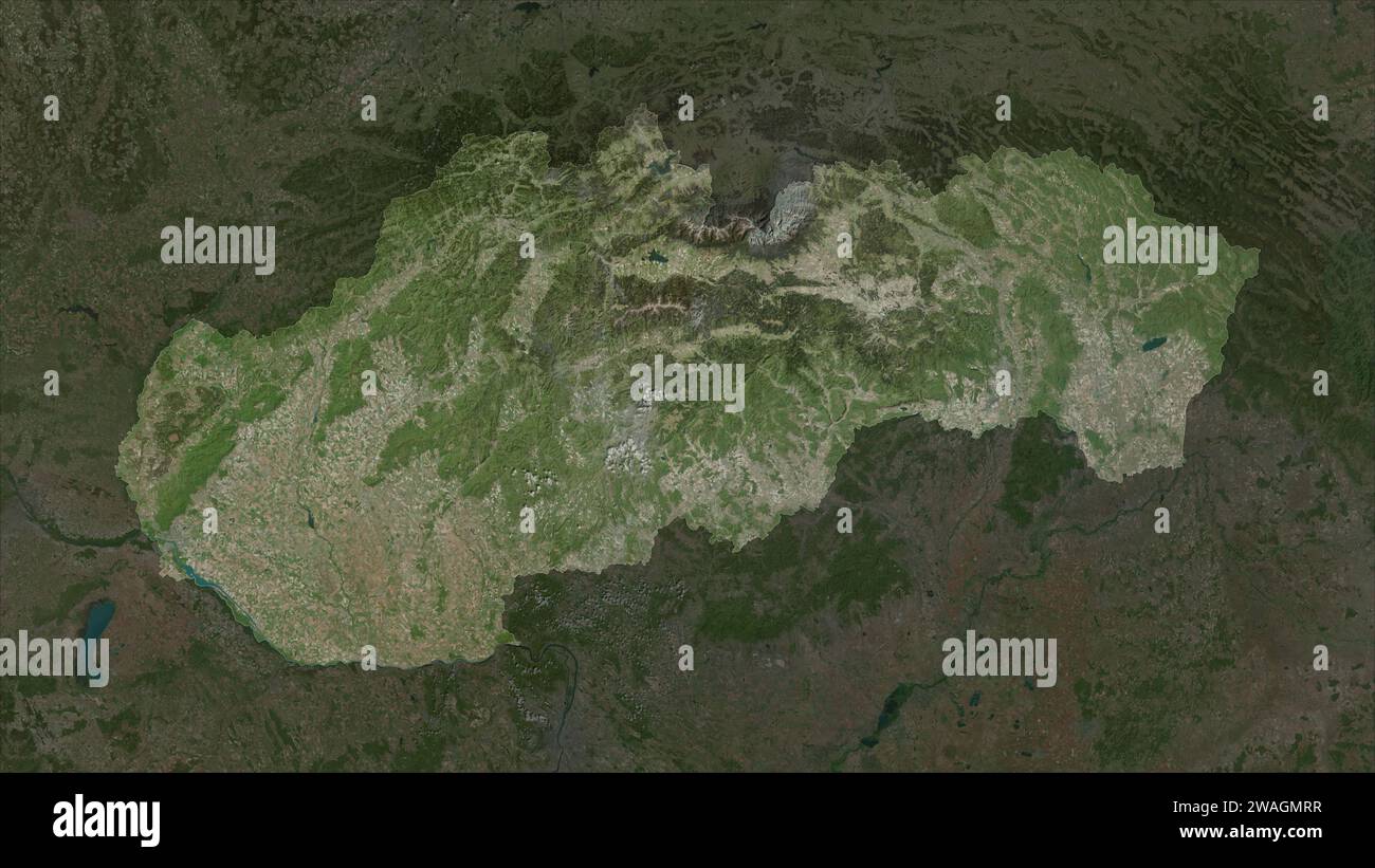 Slovakia highlighted on a high resolution satellite map Stock Photo - Alamy