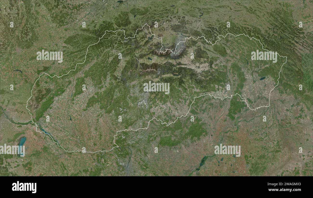 Slovakia outlined on a high resolution satellite map Stock Photo - Alamy