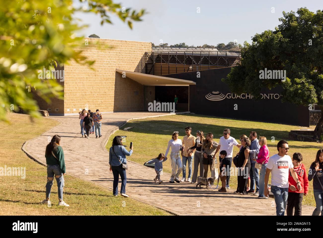 Teuchitlán, Jalisco, Mexico - December 29, 2023: Afternoon light shines ...