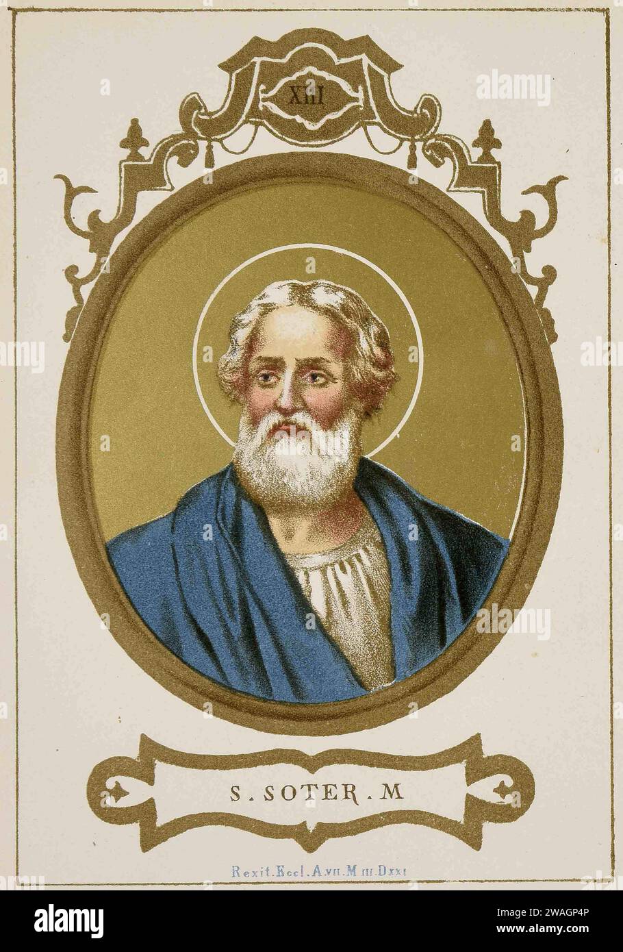 An 1879 illustration of Pope Soter, who was pontiff from AD166 to AD174 ...