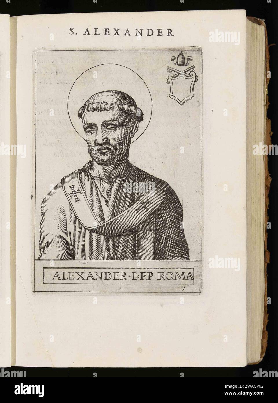A 1580 engraving of Pope Alexander I, who was pontiff from AD107 to ...