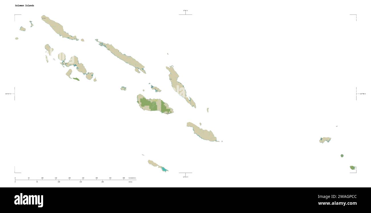 Shape of a topographic, OSM Humanitarian style map of the Solomon ...