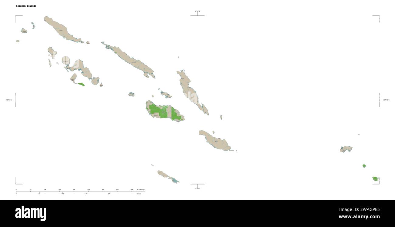 Shape of a topographic, OSM France style map of the Solomon Islands ...