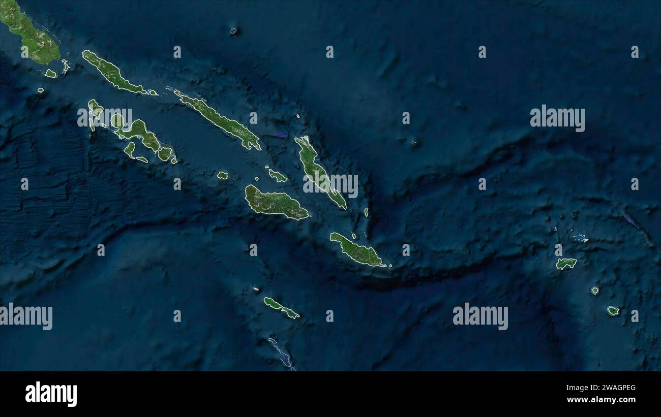 Solomon Islands outlined on a high resolution satellite map Stock Photo ...