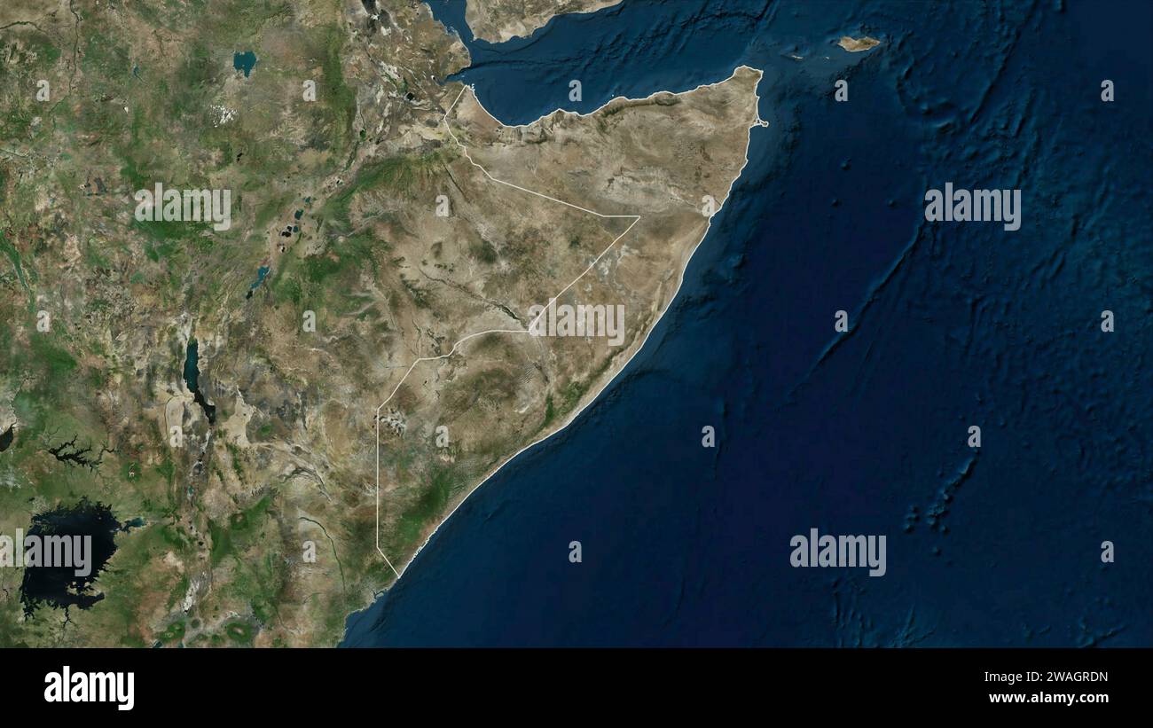 Somalia outlined on a high resolution satellite map Stock Photo - Alamy