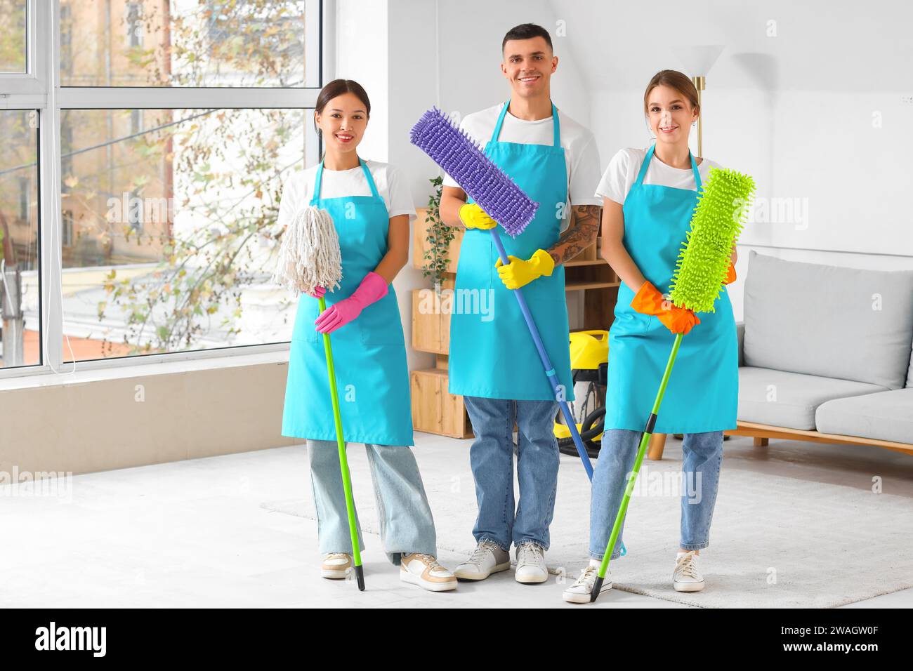 Housekeeping team group young hi-res stock photography and images - Alamy