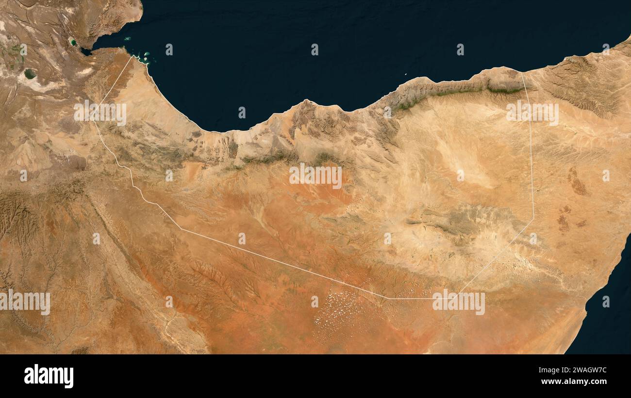Somaliland outlined on a low resolution satellite map Stock Photo - Alamy