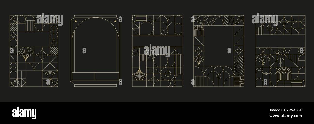 Art Deco frames minimalist collection. Elegant luxury borders and ...