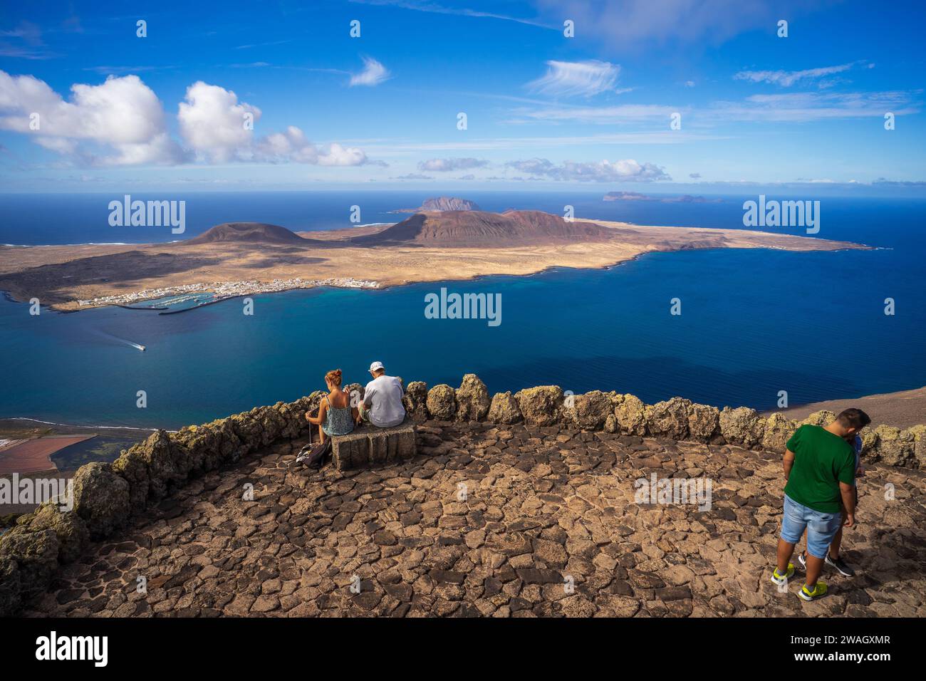 View of La Graciosa island from Mirador Del Rio (viewpoint). Lanzarote ...