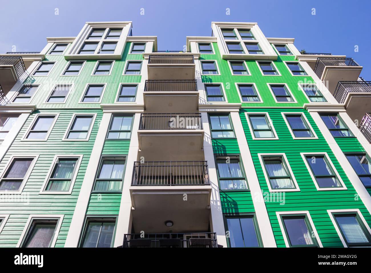 Modern green apartment building in the center of Zaandam, Netherlands ...