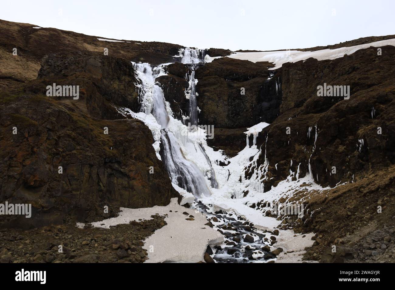 The Rjúkandi waterfall in the Eastern region of Iceland Stock Photo - Alamy