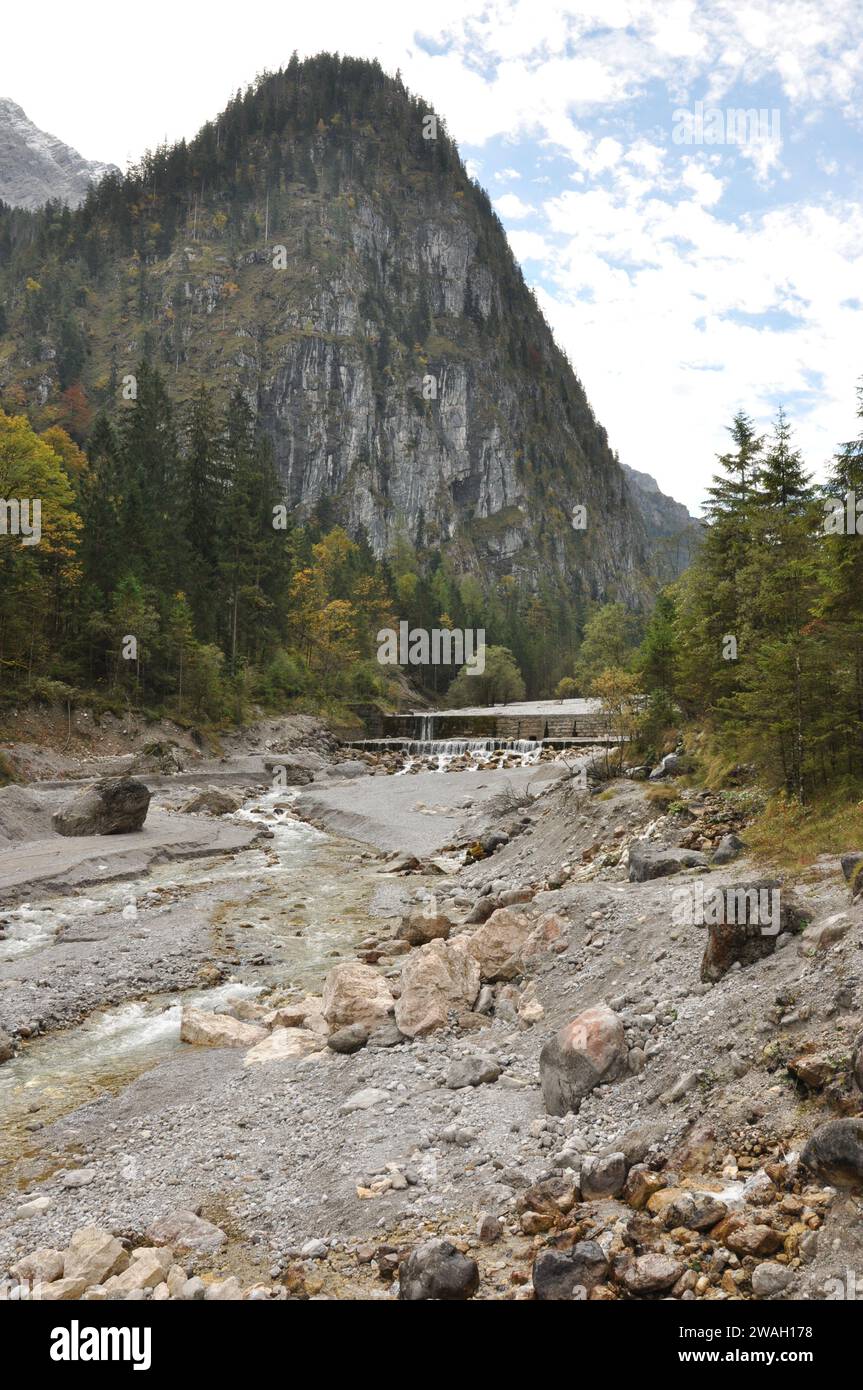 Dam stairs in the Wimbachtal in the Berchtesgadenerland, Bavaria ...