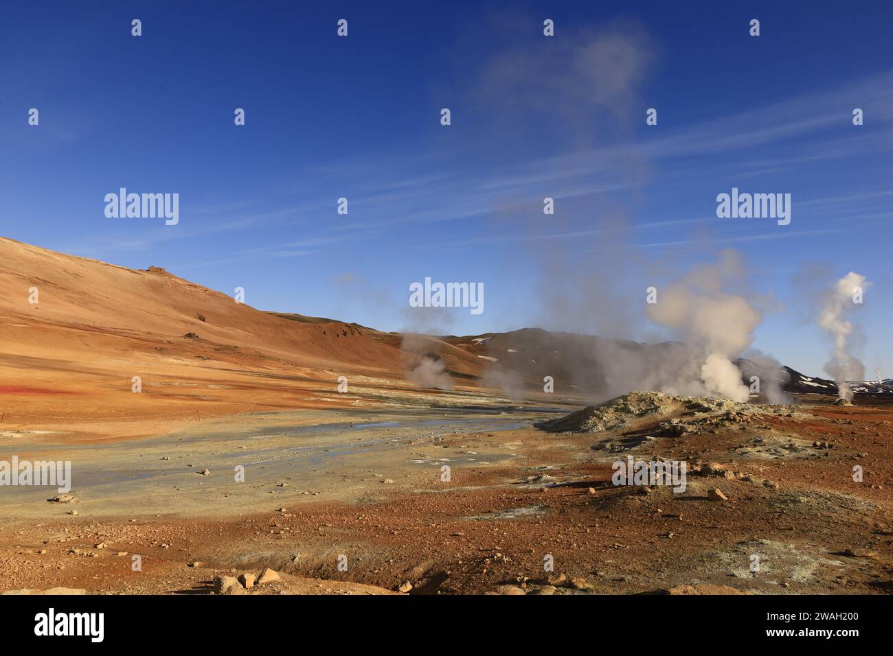 Hverarönd is a hydrothermal site in Iceland with hot springs, fumaroles ...