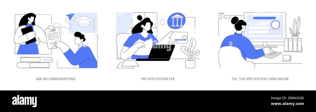 College application isolated cartoon vector illustrations se Stock ...