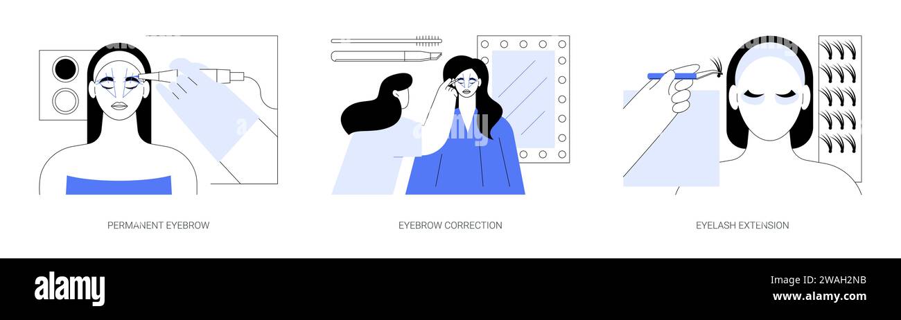 Eyebrow salon isolated cartoon vector illustrations se Stock Vector ...