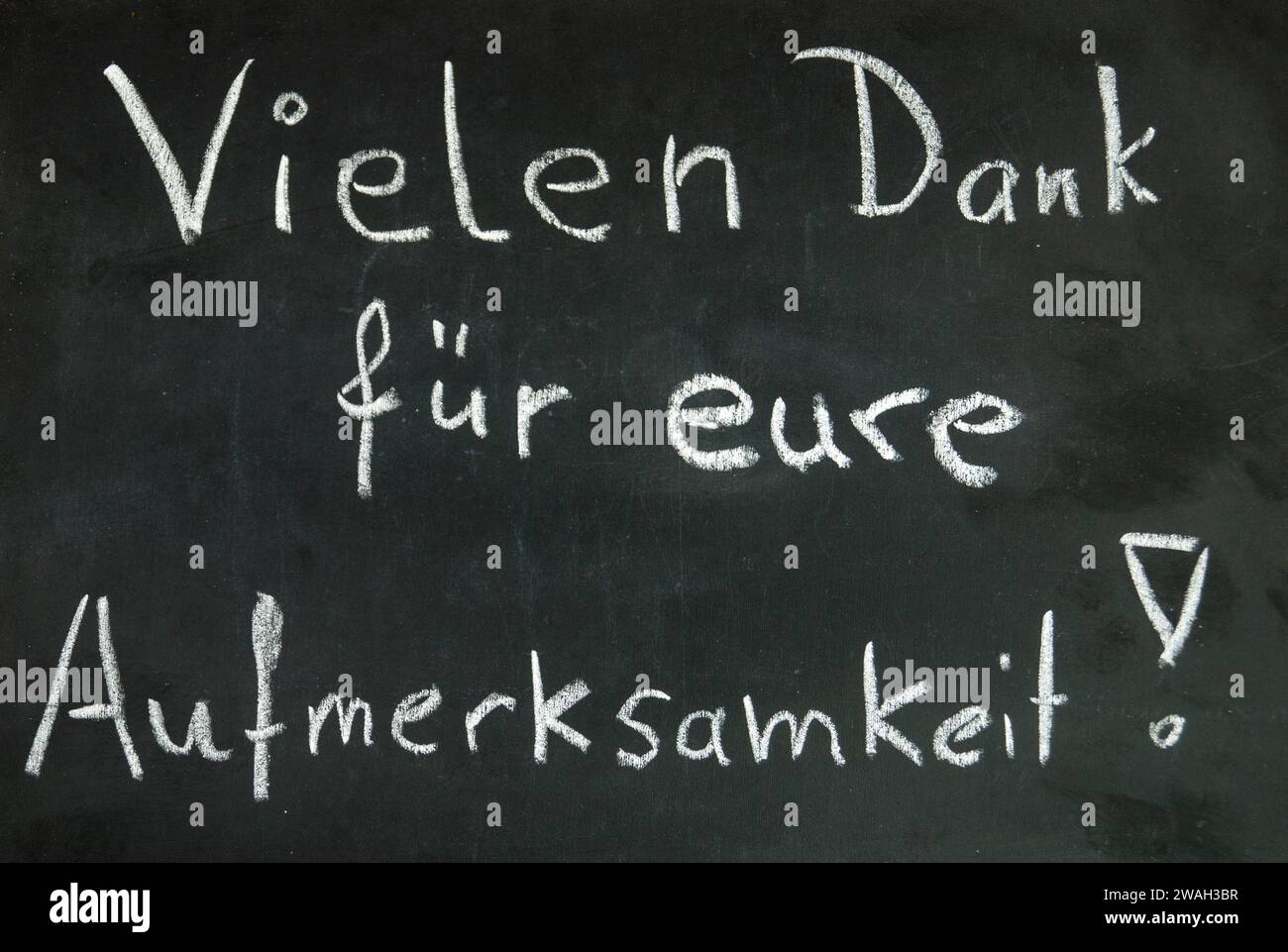 black board with the inscription Thank you for your attention! at the ...
