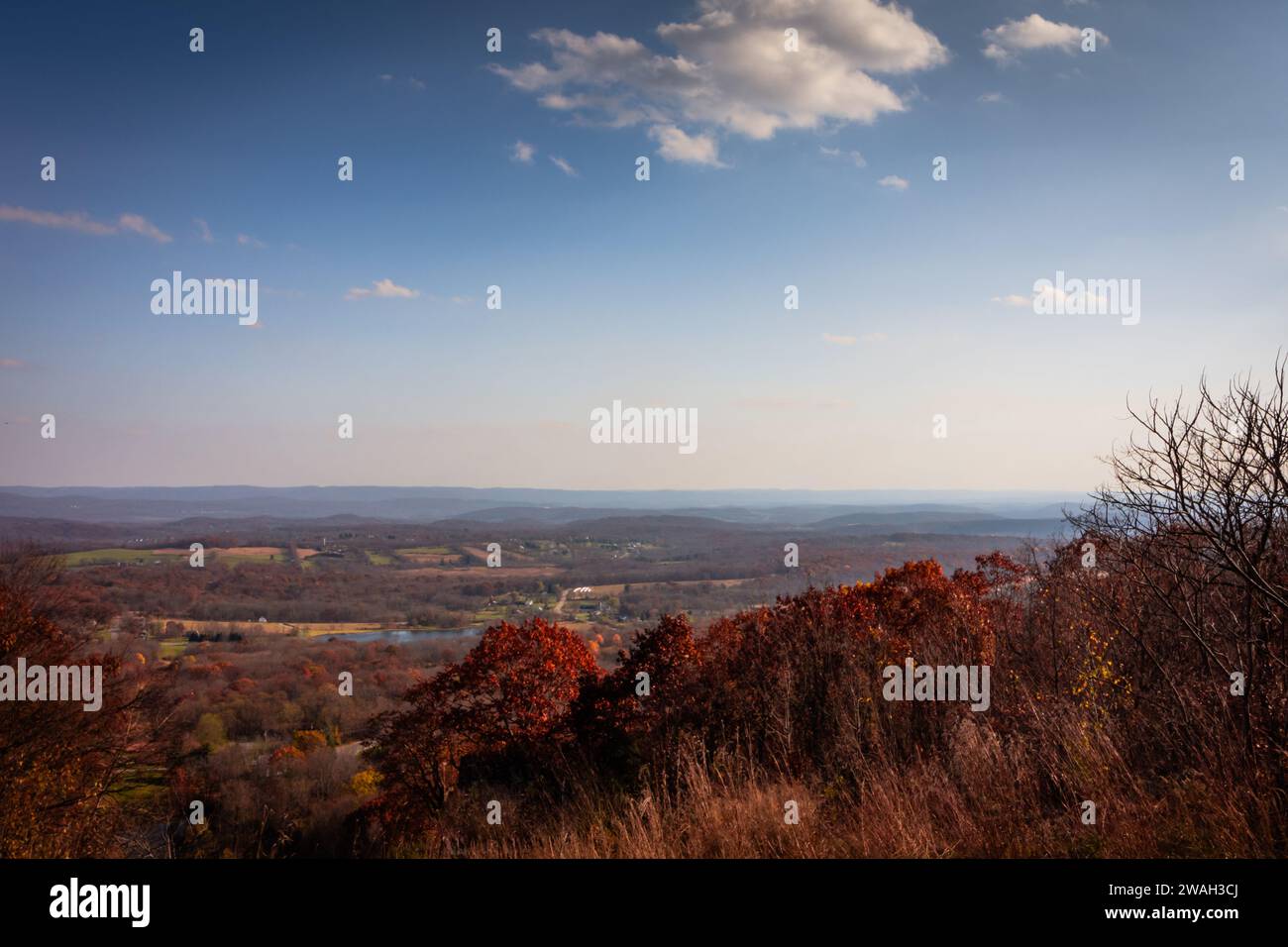 AT trail overlook in High Point State Park in Sussex County, NJ, on a ...