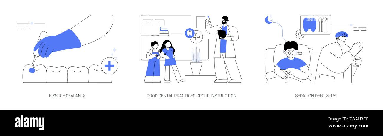 Pediatric dentistry abstract concept vector illustrations Stock Vector ...