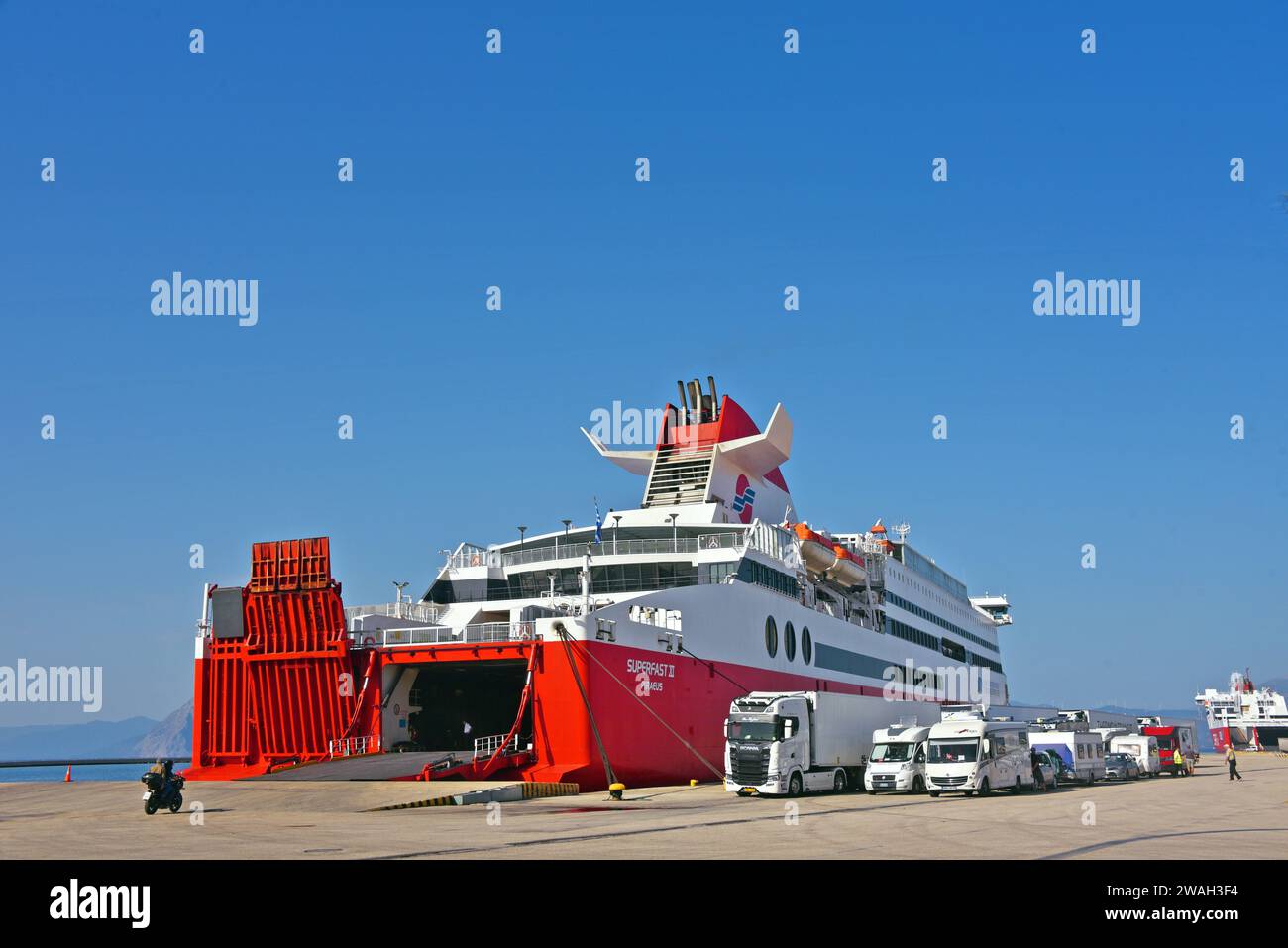 Ferry between Patras and Ancona, Greece, Peloponnese, Patras Stock ...