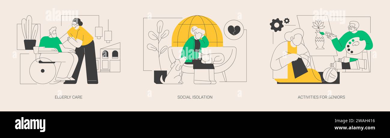 Older generation lifestyle abstract concept vector illustrations Stock ...