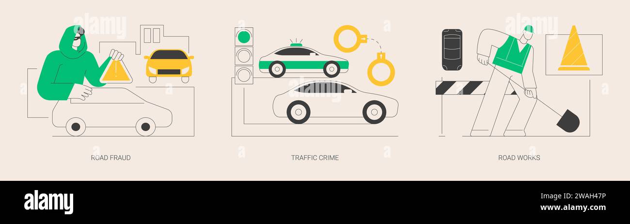 Road safety abstract concept vector illustrations Stock Vector Image ...