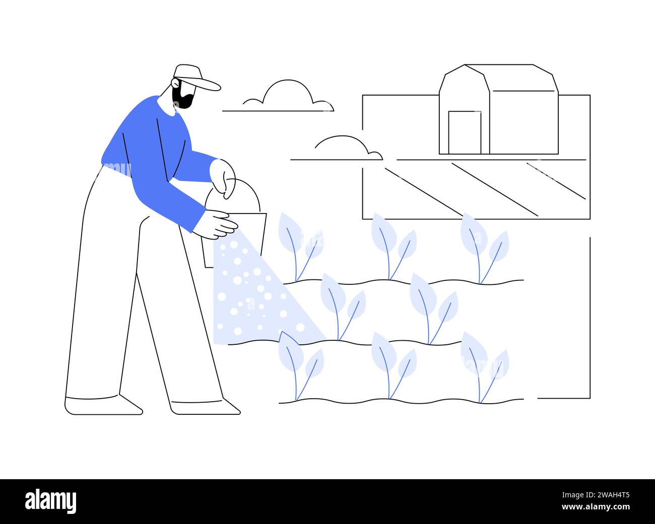 Fertilizer use isolated cartoon vector illustrations Stock Vector Image ...