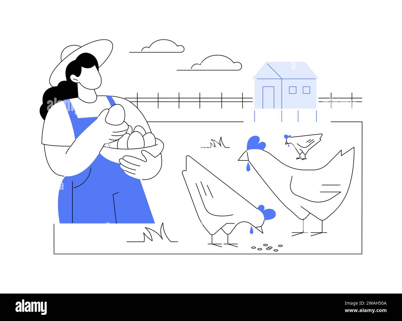 Free range eggs isolated cartoon vector illustrations Stock Vector ...