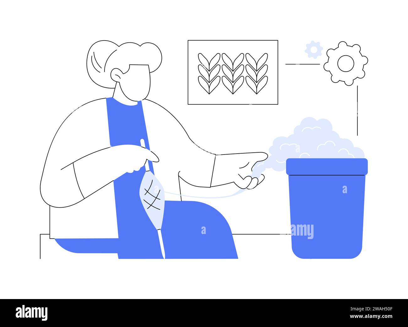 Cotton spinning isolated cartoon vector illustrations Stock Vector ...