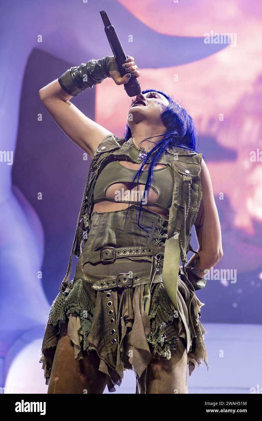 LONDON, ENGLAND: Ashnikko performs during the Weedkiller tour at ...