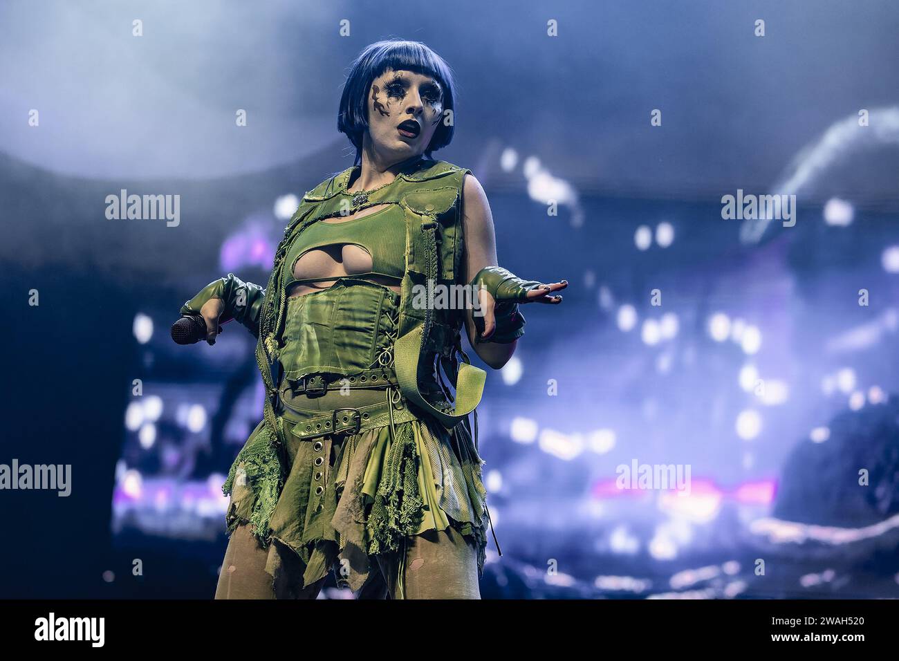 LONDON, ENGLAND: Ashnikko performs during the Weedkiller tour at ...