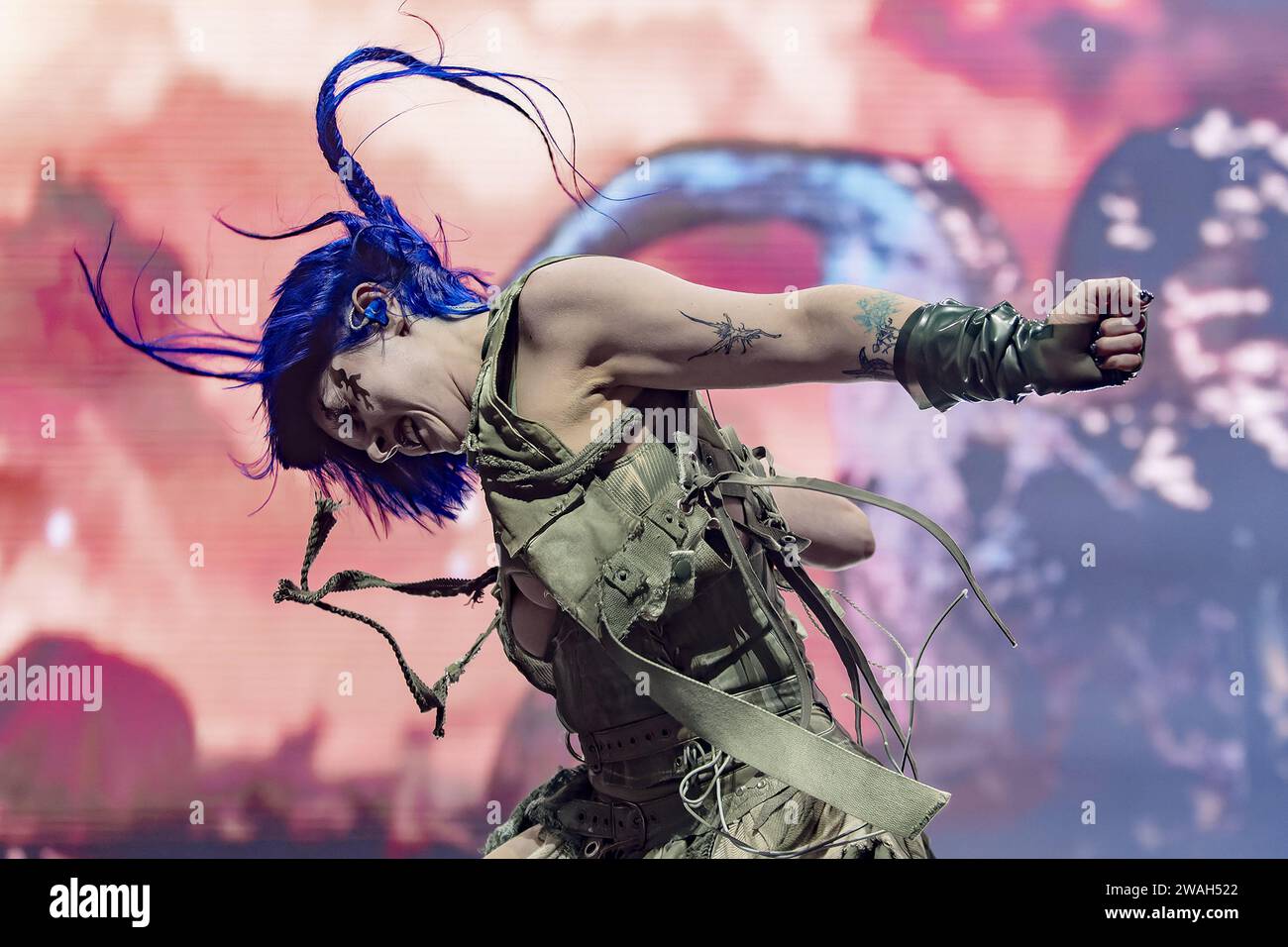 LONDON, ENGLAND: Ashnikko performs during the Weedkiller tour at ...