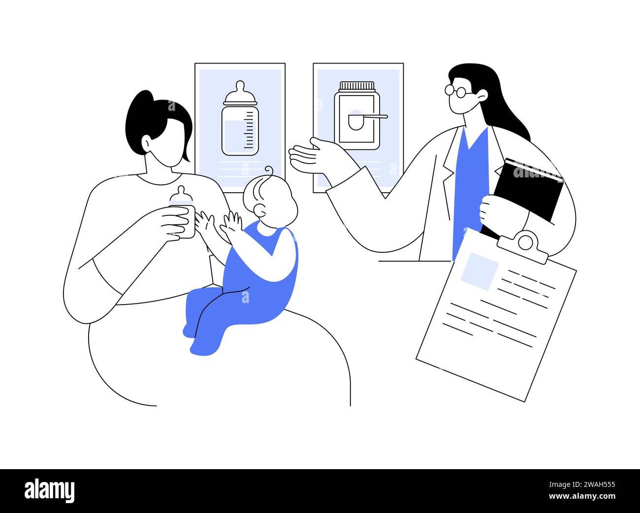 Kids feeding problems abstract concept vector illustration Stock Vector ...