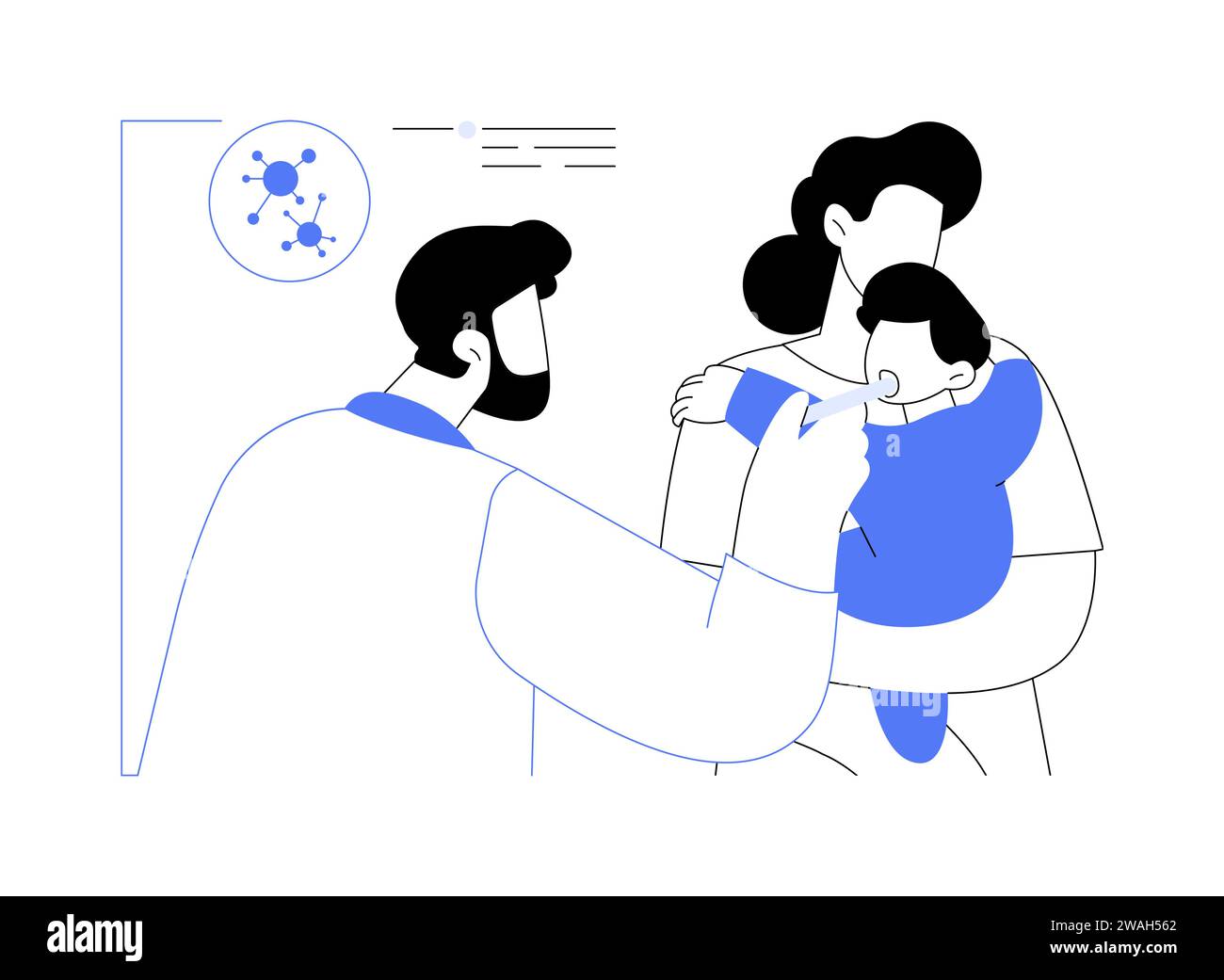 Common cold in kids abstract concept vector illustration Stock Vector ...