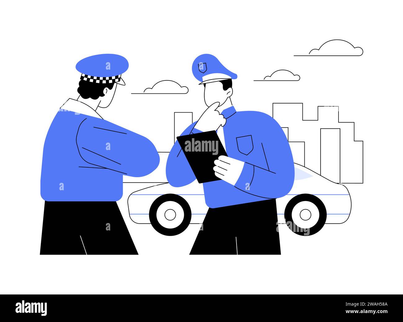 Police patrol car abstract concept vector illustration Stock Vector ...