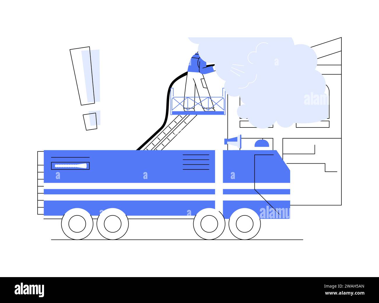 Aerial firefighting ladder abstract concept vector illustration Stock ...