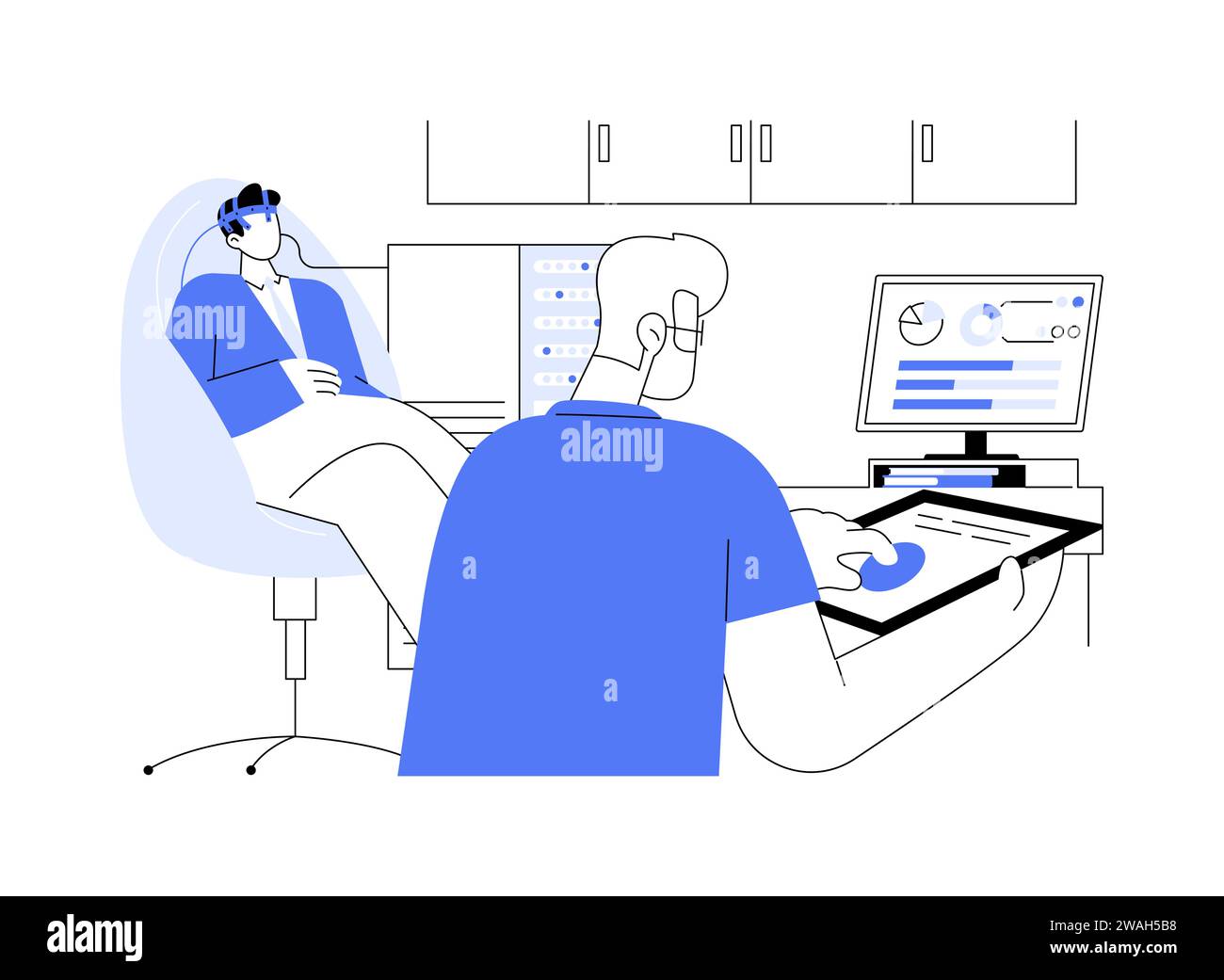 Scientist using computer Stock Vector Images - Alamy