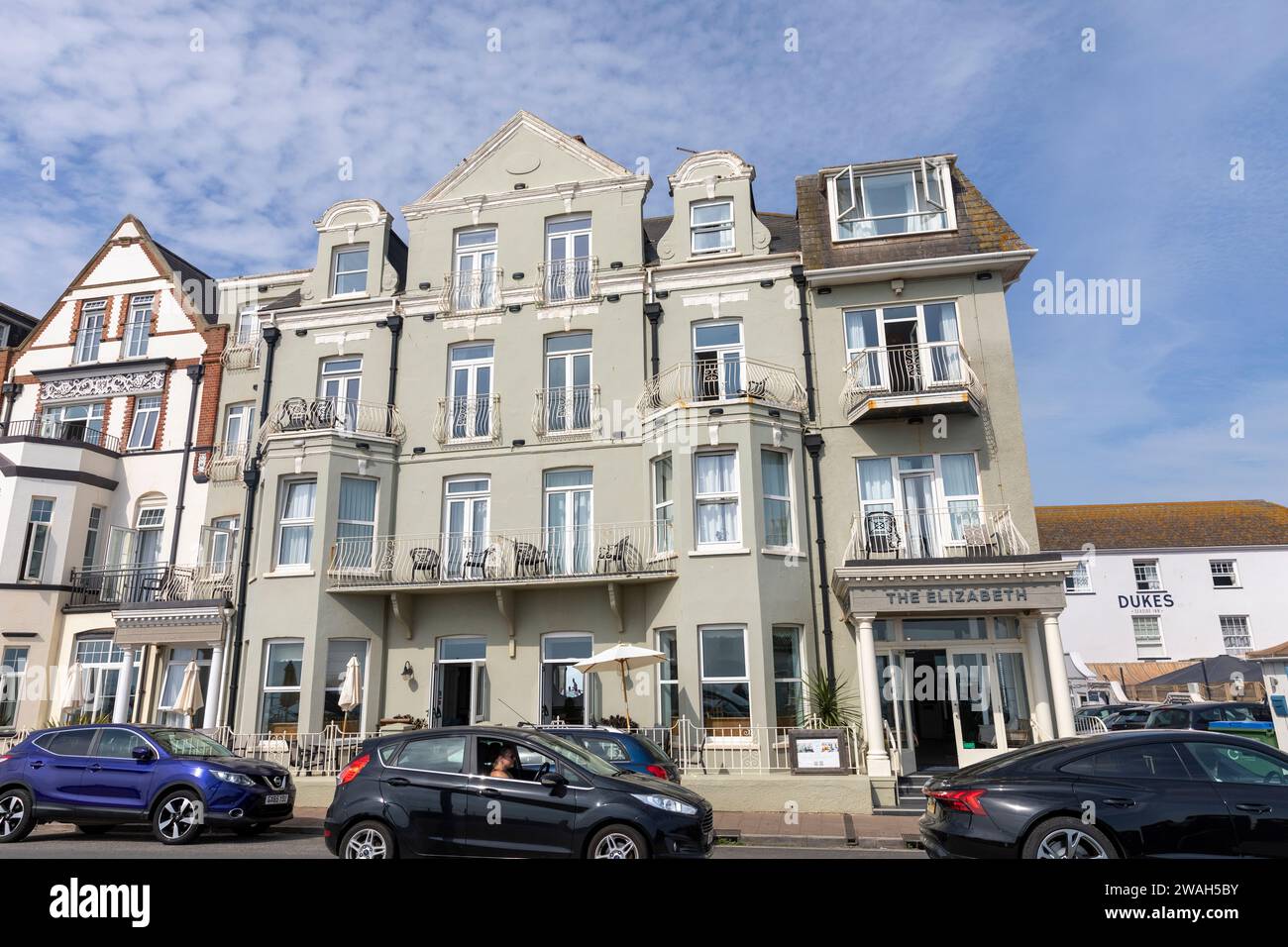 Sidmouth Devon England, The Elizabeth hotel on the esplanade and ...
