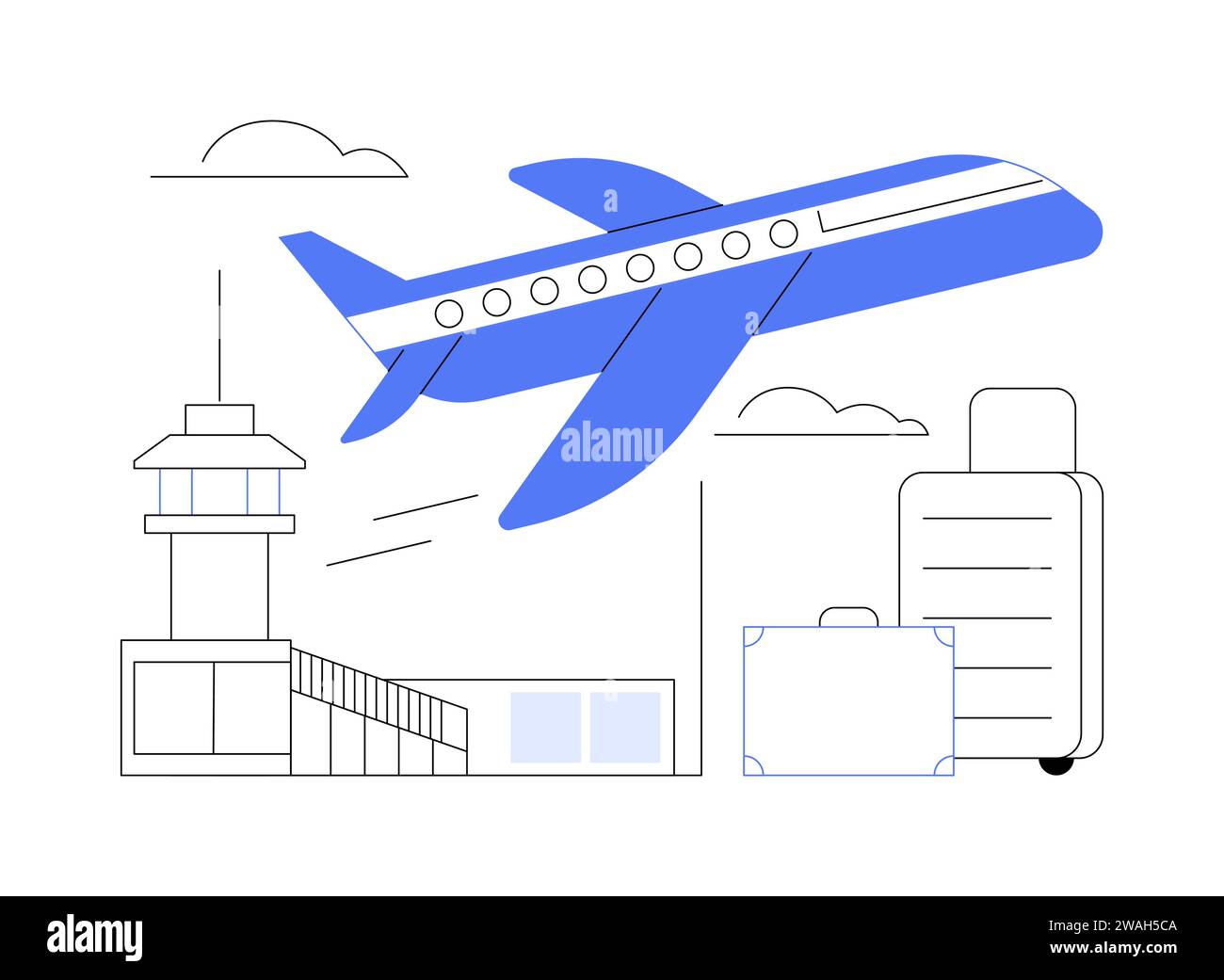 Airplane take-off abstract concept vector illustration Stock Vector ...