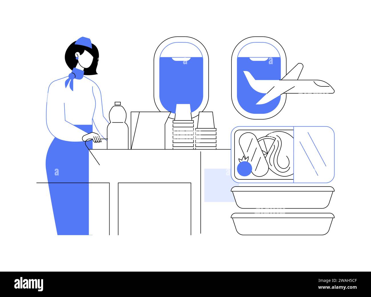 In-flight catering abstract concept vector illustration Stock Vector ...